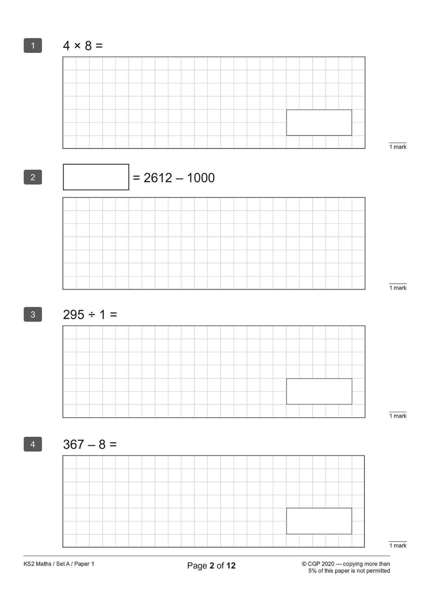 KS2 Maths SATS Practice Papers Pack 2 with Answers Ages 7-11 Key Stage ...