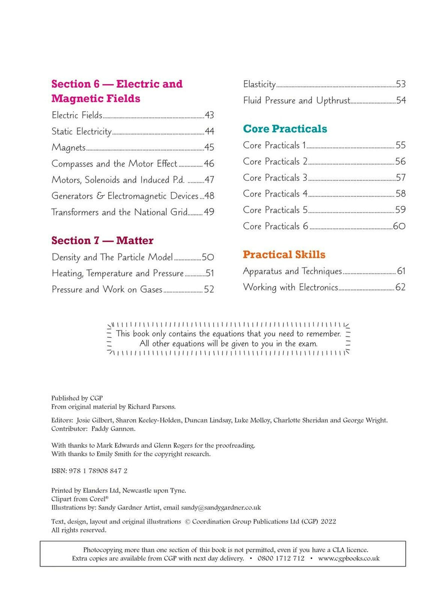 GCSE Physics Edexcel Knowledge Organiser CGP NEW – Books & Goods