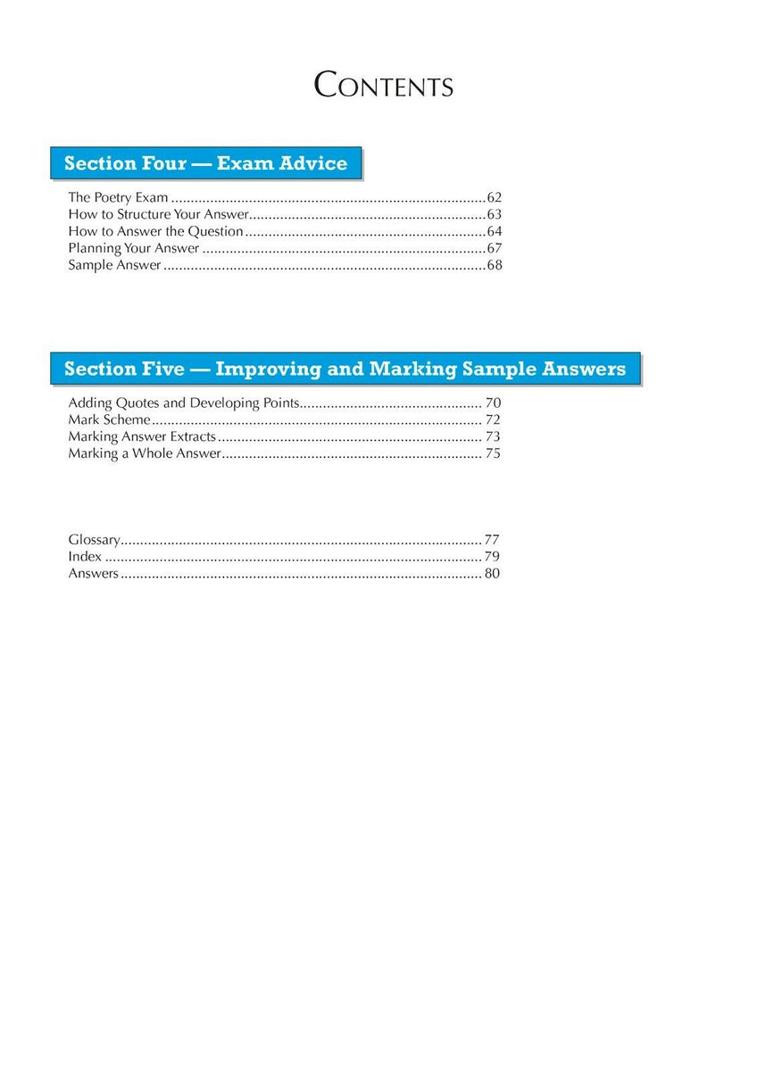 GCSE Edexcel English Literature Poetry Guide Conflict Anthology- Grade ...