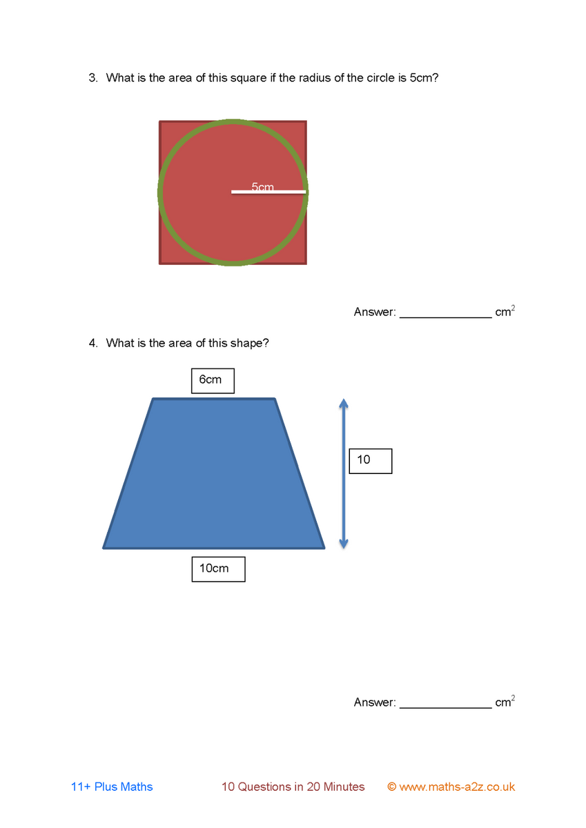 11+ Plus Maths Worksheets for Challenging Grammar Schools exams 2018/2 ...